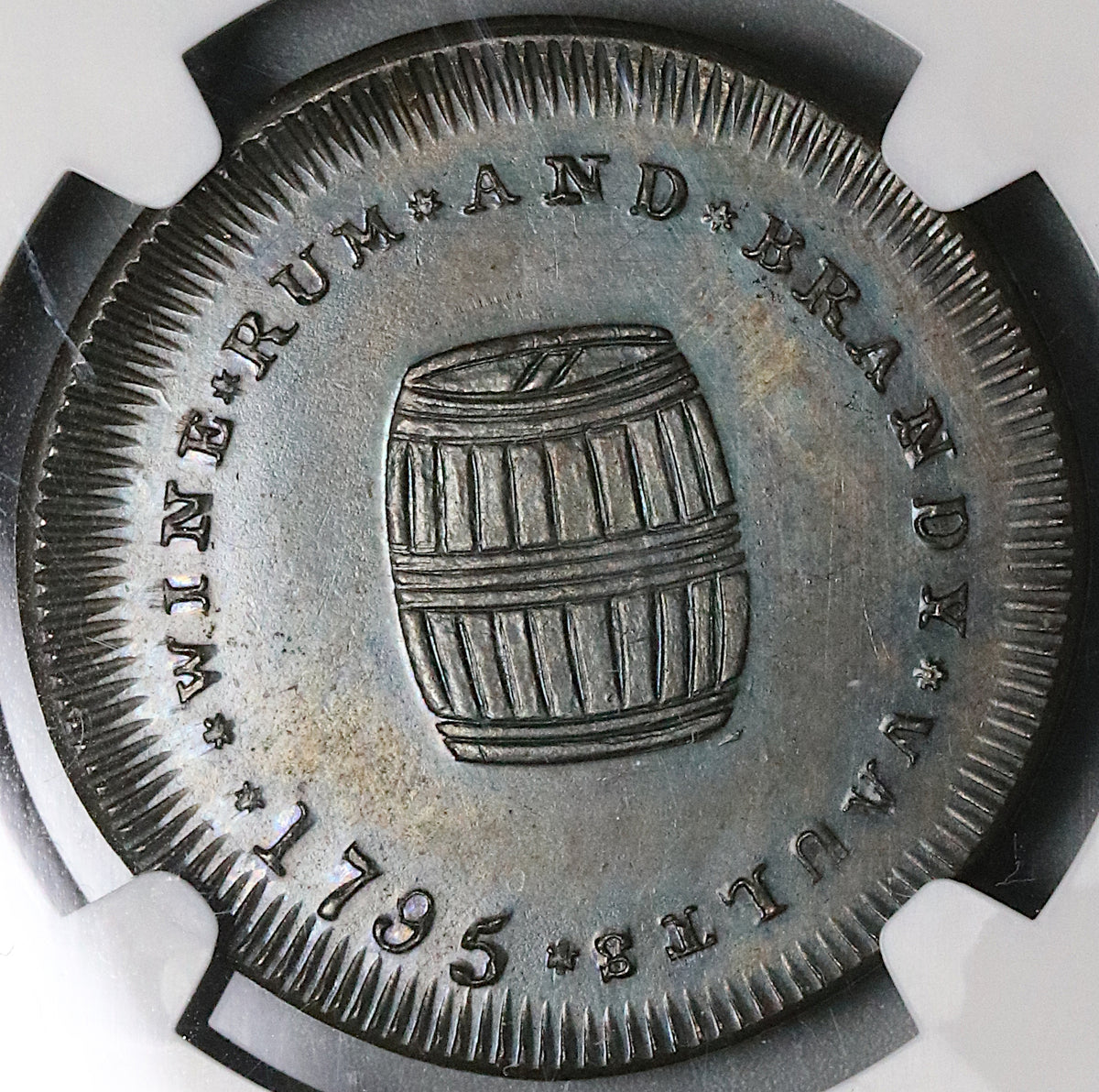 1795 NGC MS 61 Neeton's Middlesex Saracen Conder 1/2 Penny Token Wine ...