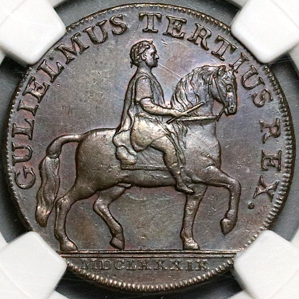 1791 NGC MS 62 William III Conder 1/2 Penny Yorkshire Hull Britain D&H ...