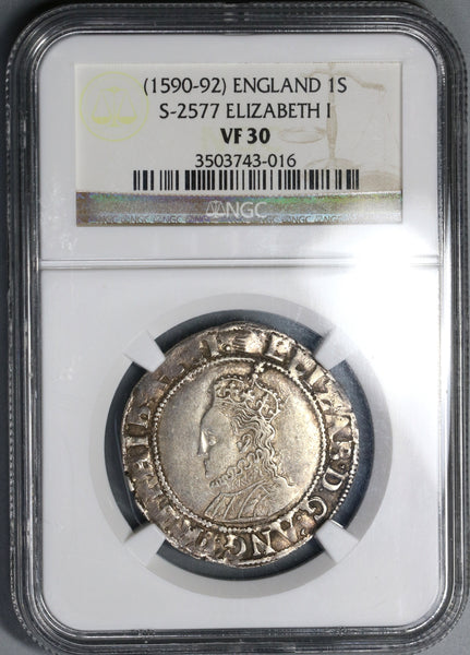 1590 Elizabeth I Shilling Great Britain Silver Coin NGC VF 30 (1907230 ...